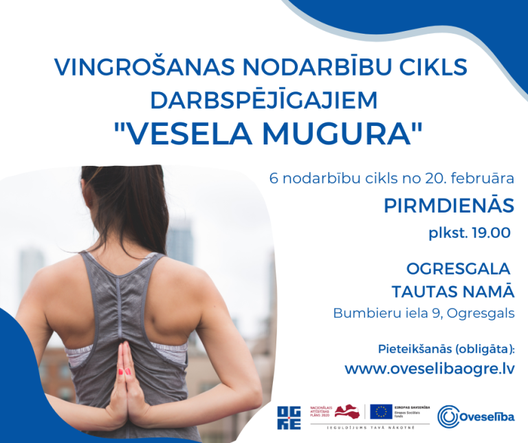 Ogresgalā: VESELA MUGURA – vingrošanas cikls darbspējīgajiem – Oveselība